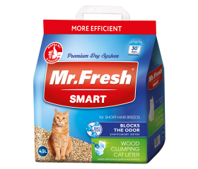 Mr. Fresh Smart наполнитель для короткошерстных кошек, 4,5 л, 2,1 кг