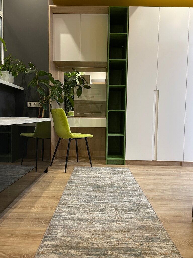 Ковровая дорожка Star Carpet Radiance, полиамид, абстрактный рисунок, бирюзовая, 1 х 2 м