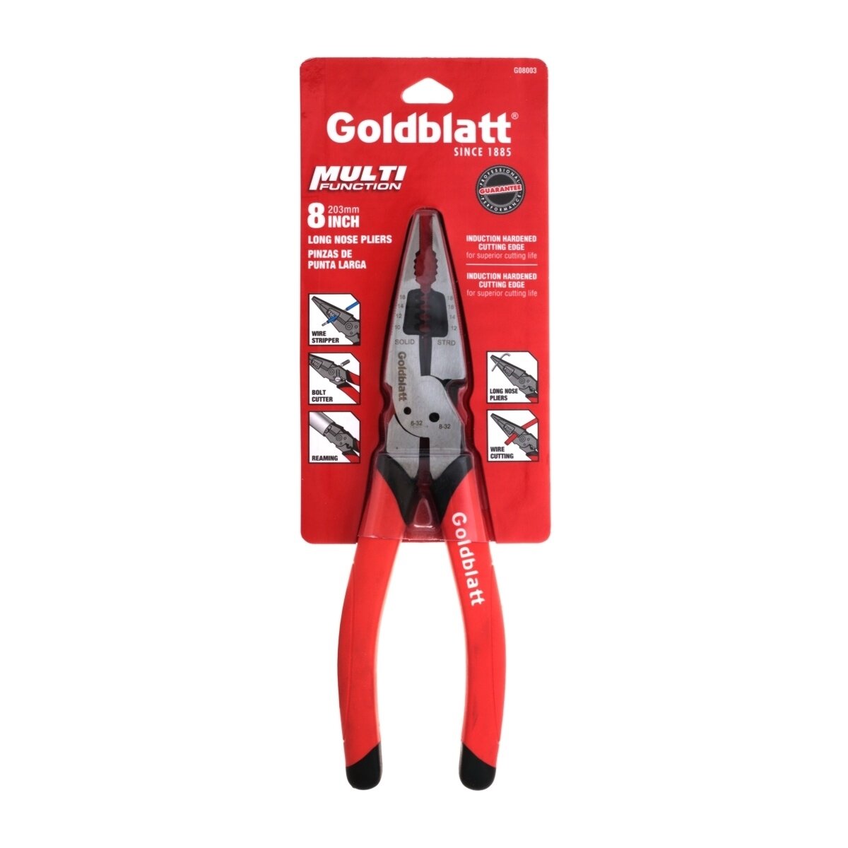 Многофункциональные длинногубцы Goldblatt Long Nose Pliers G08003