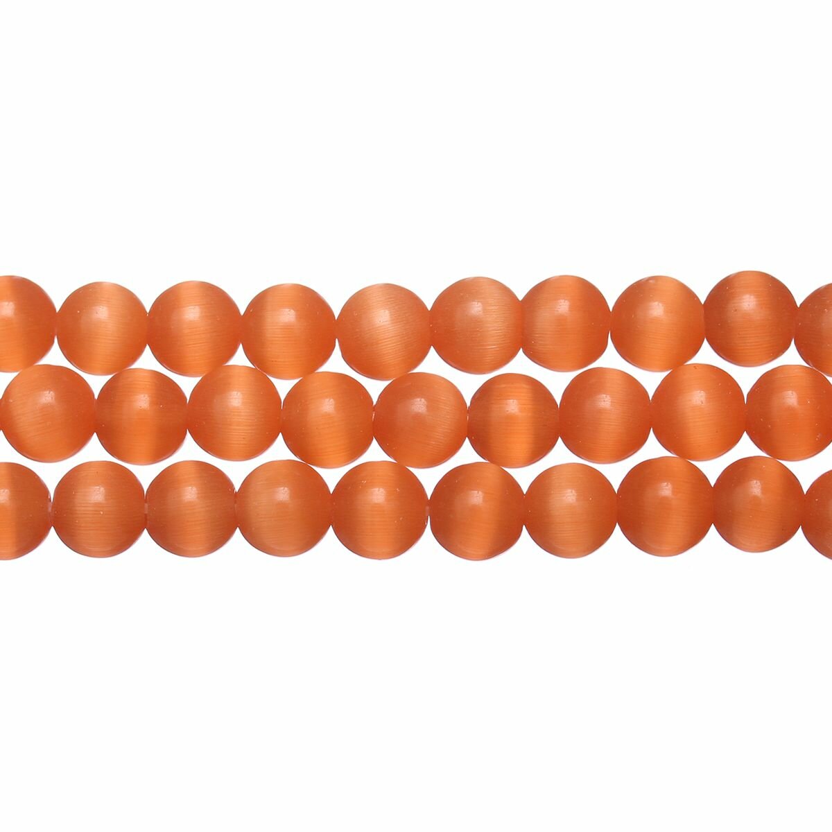 Бусины каменные, кошачий глаз (имитация), грейпфрутовый, 8мм, 48 шт, низка