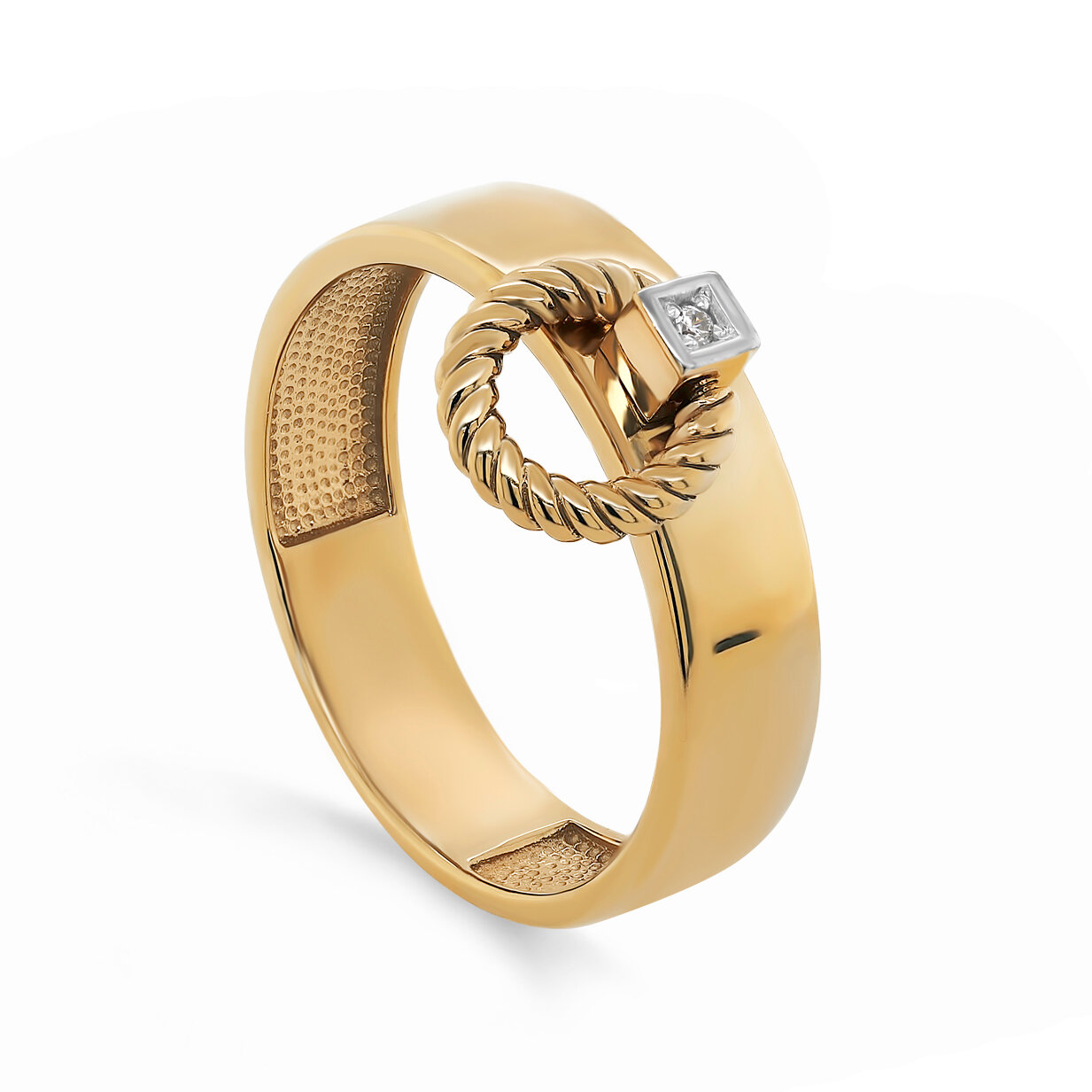 Кольцо, серебро, 925 проба, фианит