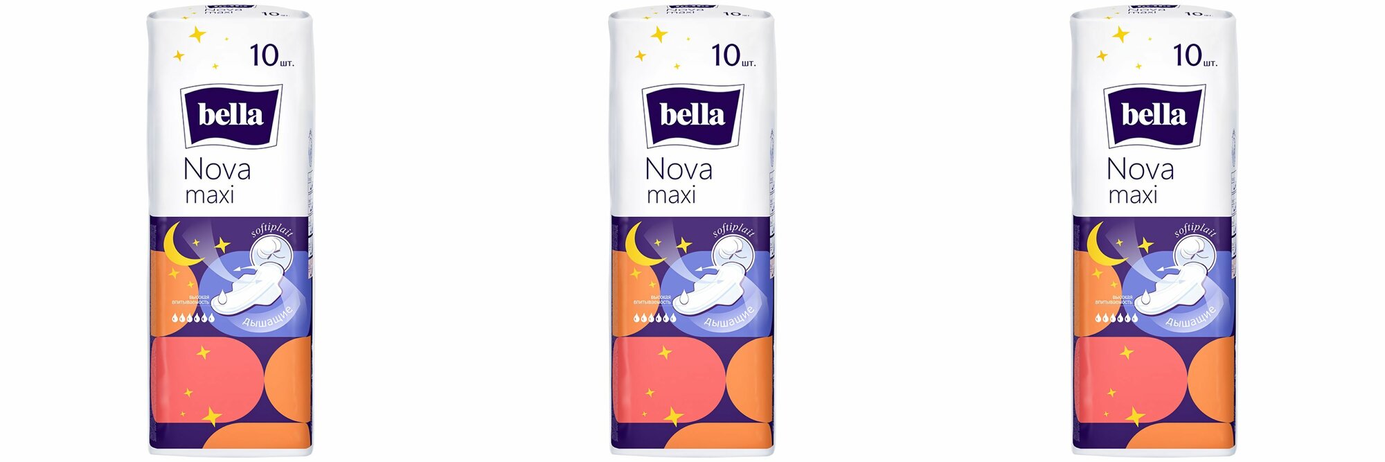 BELLA Прокладки NOVA maxi, 10шт, 3 упаковки