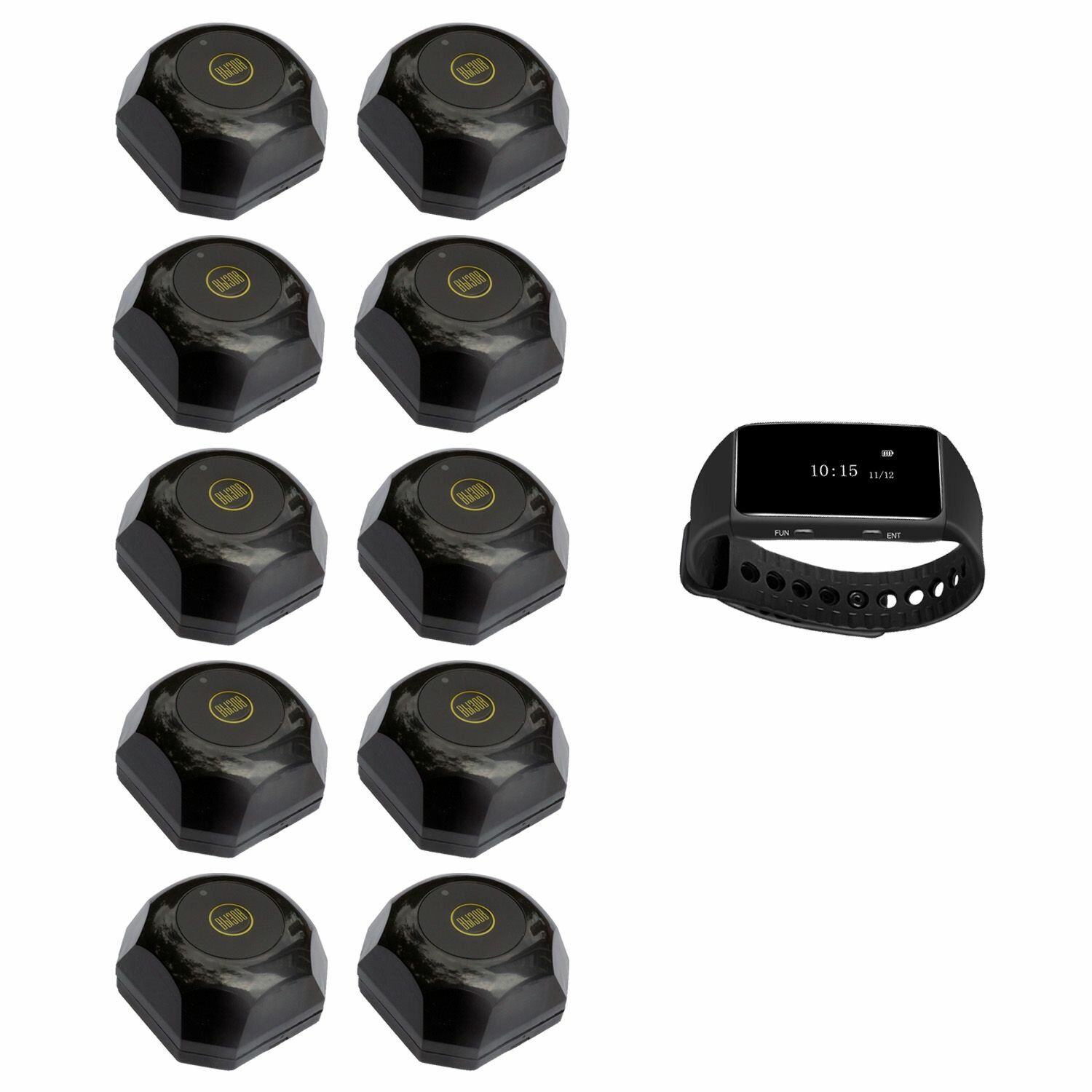 Комплект системы вызова персонала: часы-пейджер П-16 и 10 кнопок вызова К-23