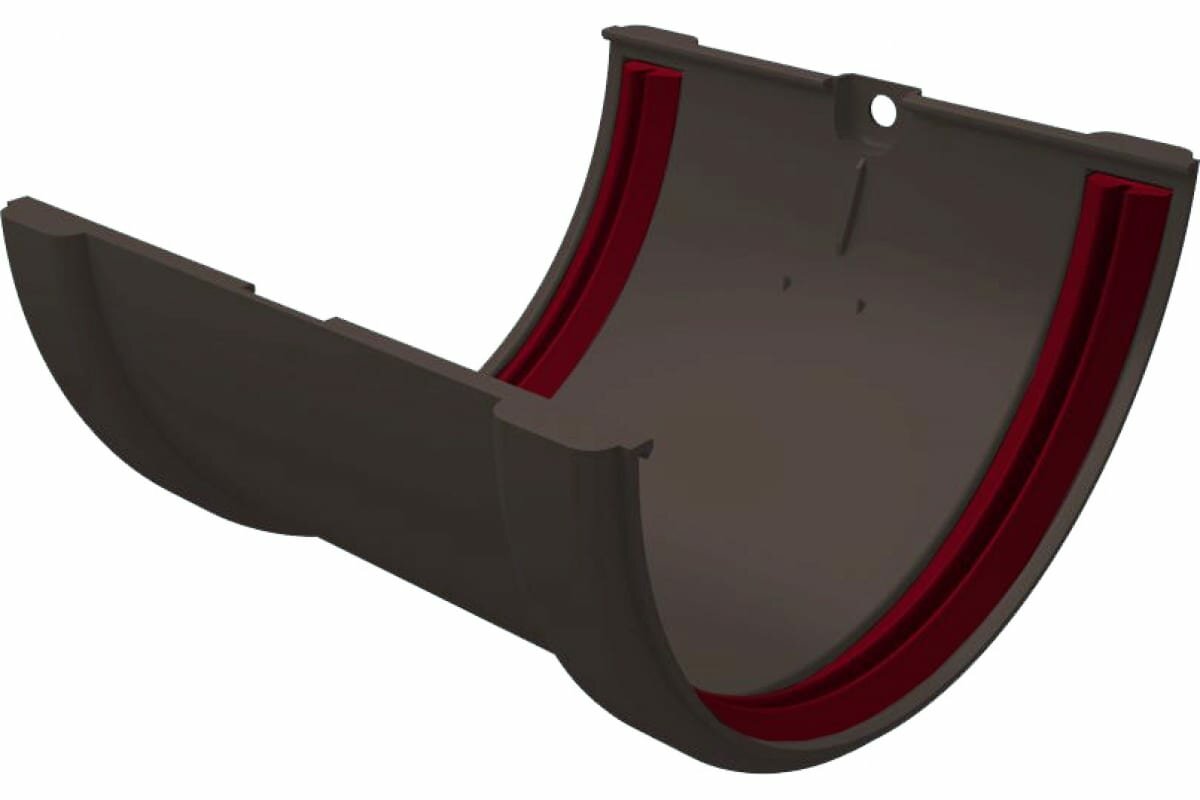 GrandLine Соединитель желобов ПВХ графит RAL 7024 для водосточных систем универсальный