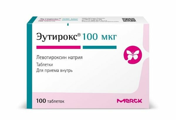 Эутирокс таблетки 100мкг 100шт