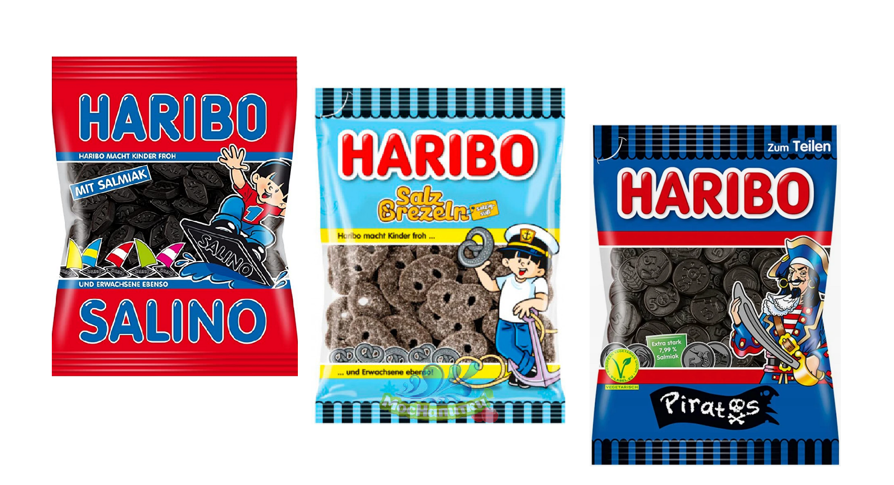 Набор соленого лакричного мармелада Haribo, (3 уп), Германия