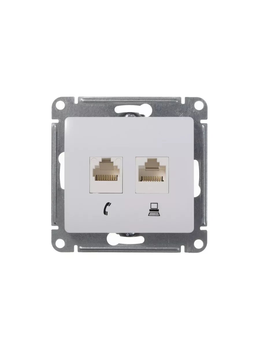 Розетка компьютерная + телефонная