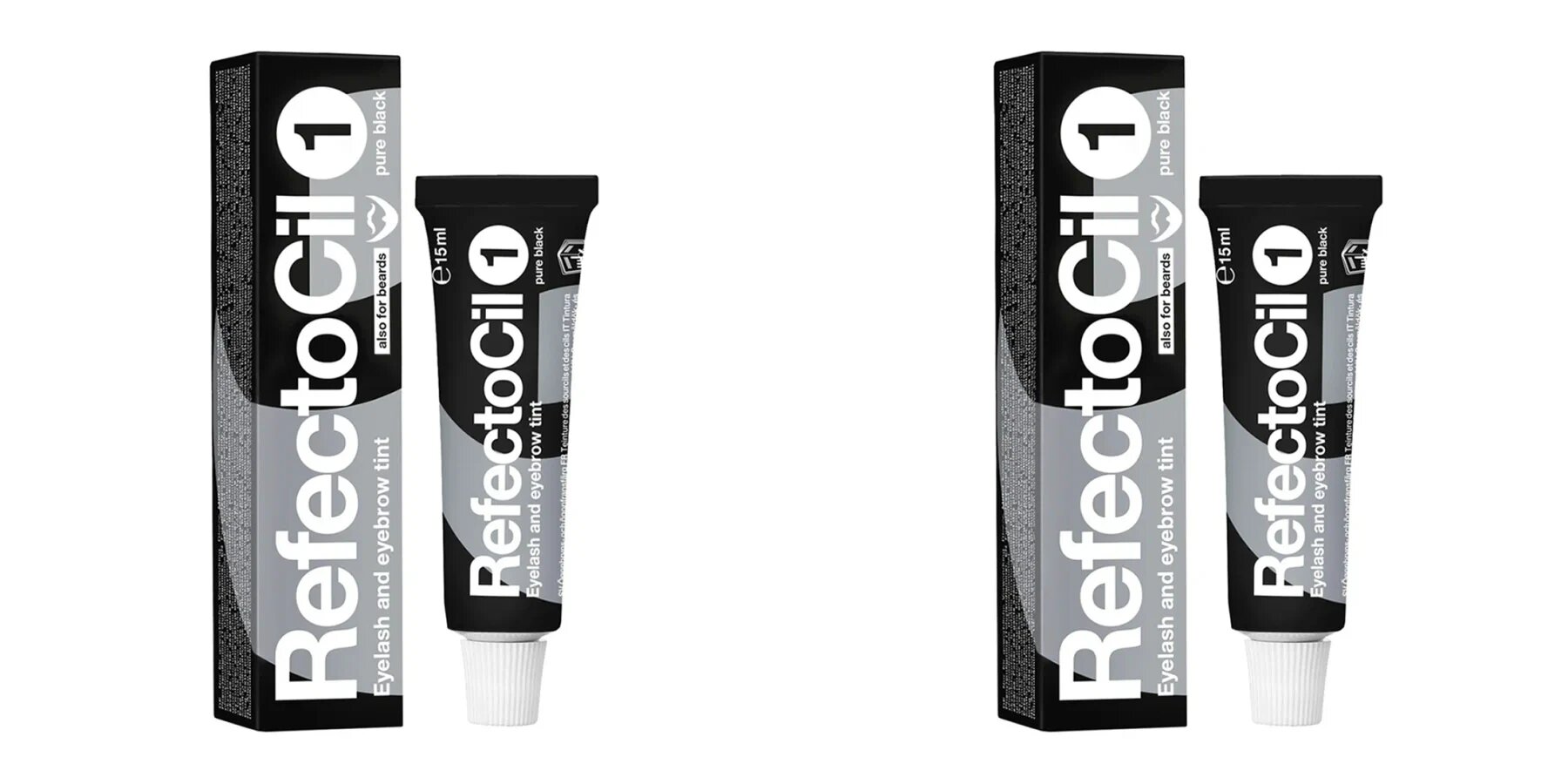 Краска RefectoCil для бровей и ресниц, тон №1, 15 мл, 2 шт