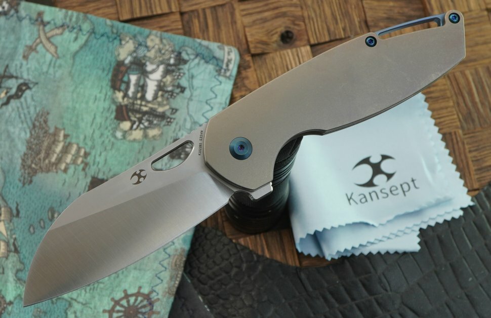 Складной нож Kansept Knives Model 6, сталь CPM S35VN, сатин, рукоять бронзовый титан