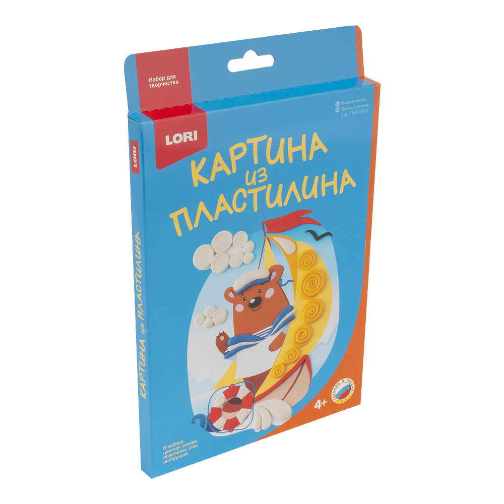 LORI Картина из пластилина Мишка моряк Пз/Пл-011 с 4 лет