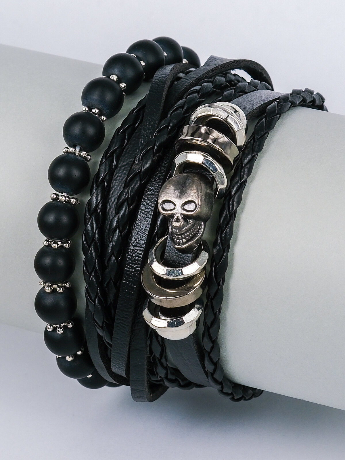 Набор браслетов, шунгит, металл