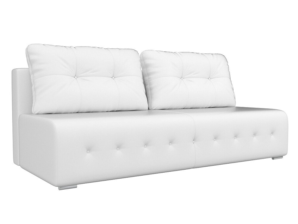 Прямой диван Лондон Белый Экокожа, еврокнижка, 195х95х80 см, с ящиком для белья
