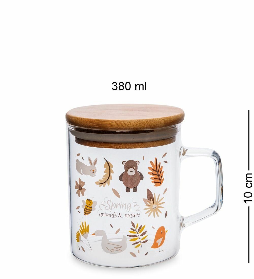 Кружка с крышкой Флора и фауна 380мл A2138126
