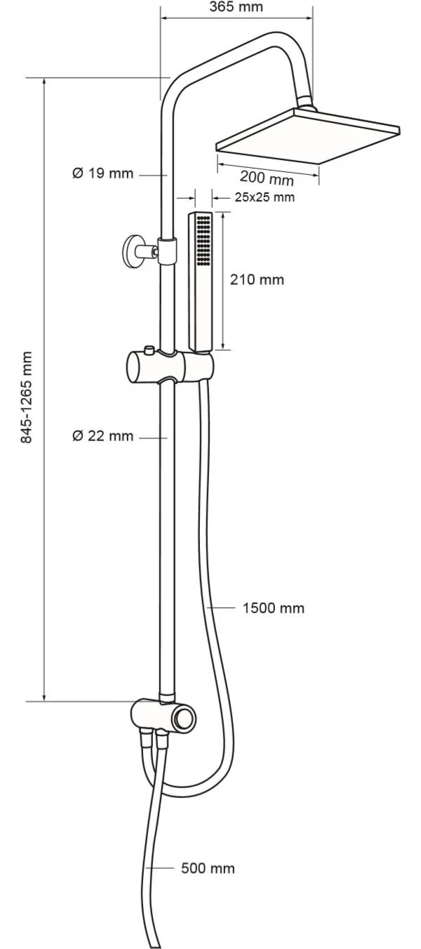 Душевая стойка Aquanet Practic AF100-70-S-C