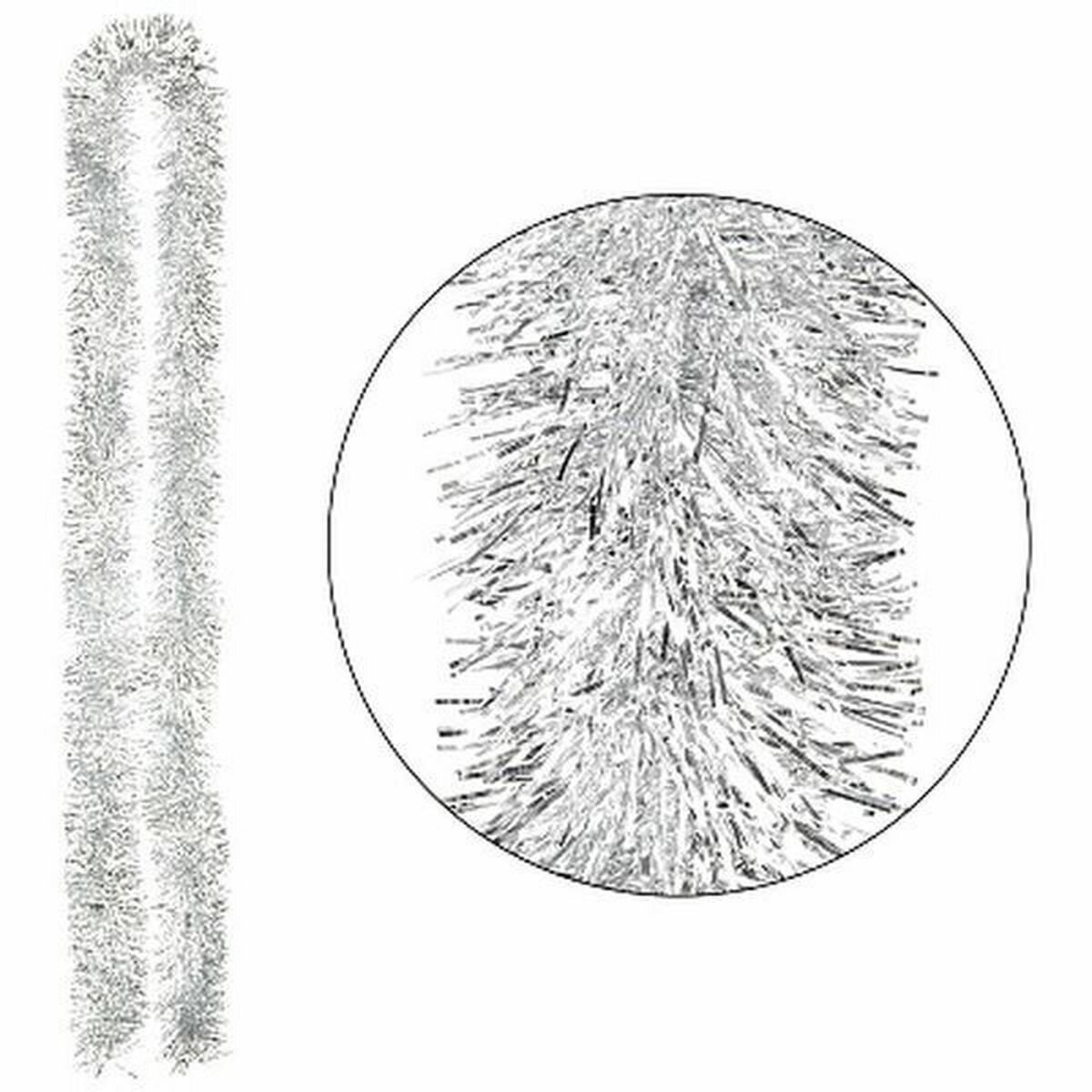 Мишура SYMTA-1623178, длина 2м 6 слоев, цвет серебряный, ПЭТ