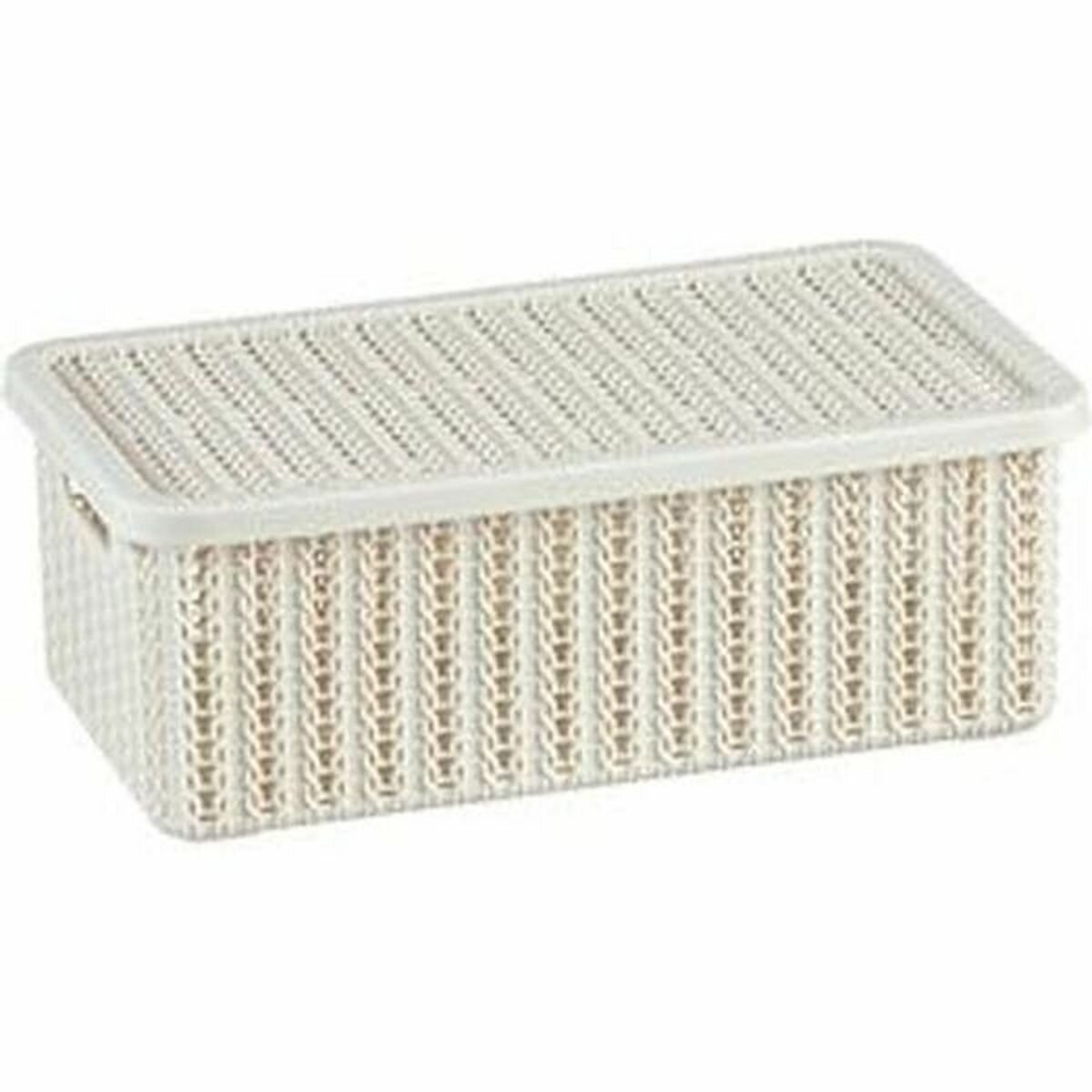 Коробка вязание 3л с крышкой Белый ротанг IDEA (М-Пластика) М2369