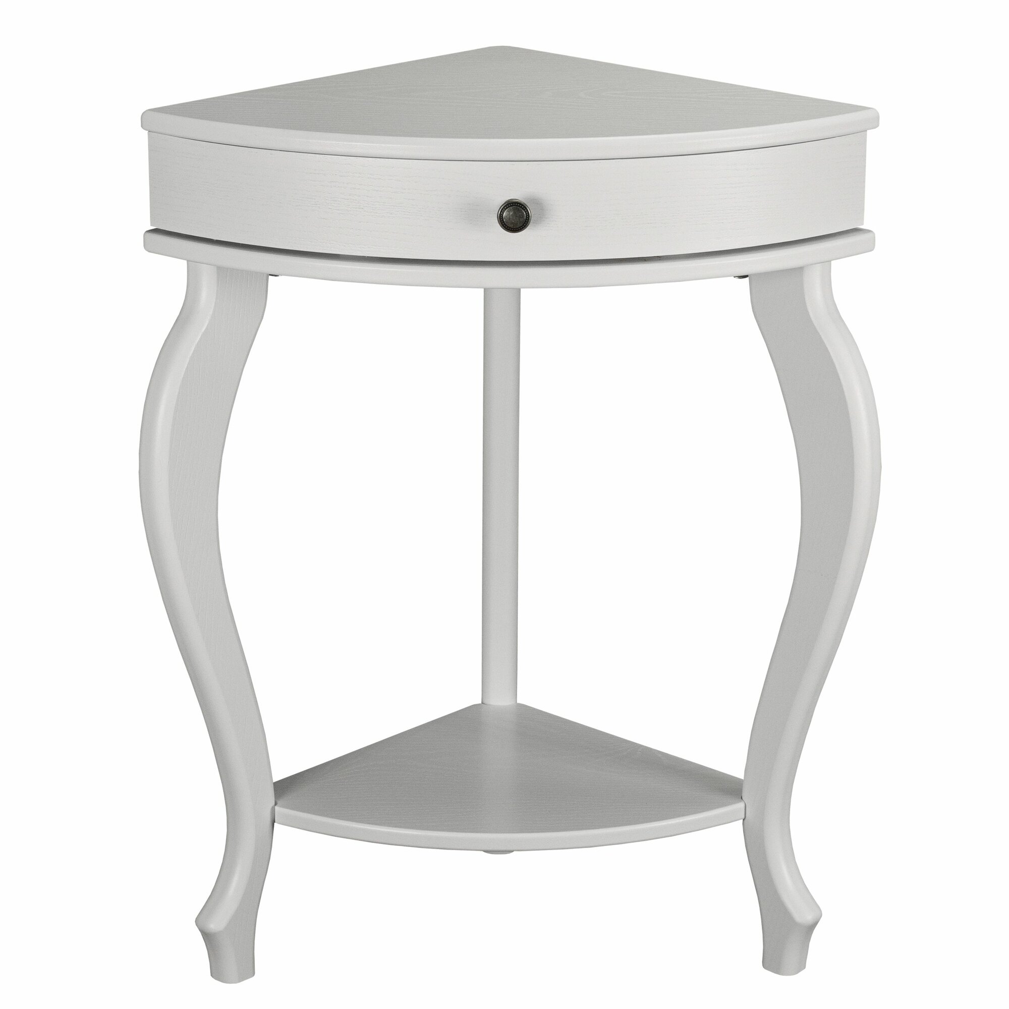 Консоль угловая Элегант молочный дуб, МДФ, молочный дуб, 45x73x45 см, 1 ящик.