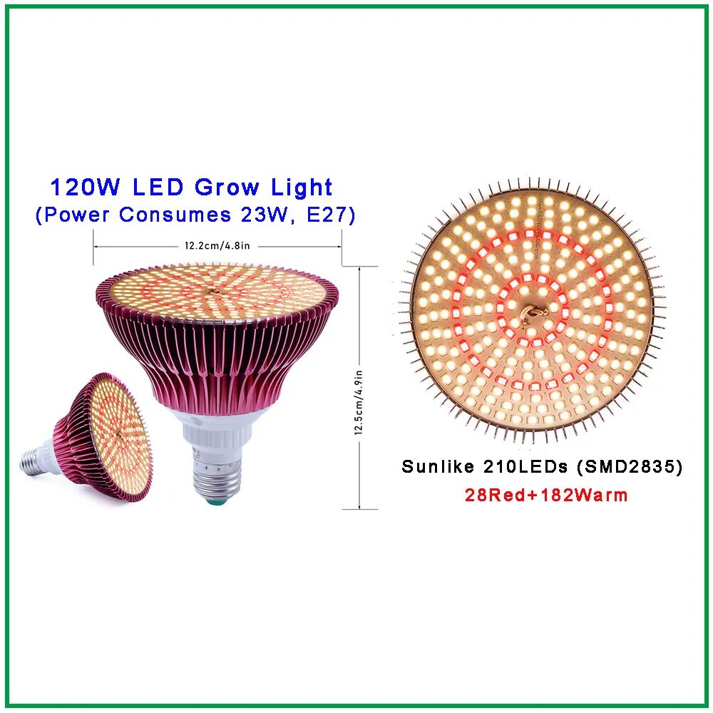 LVJING Фитолампа 100 Вт 120 Вт Полный спектр