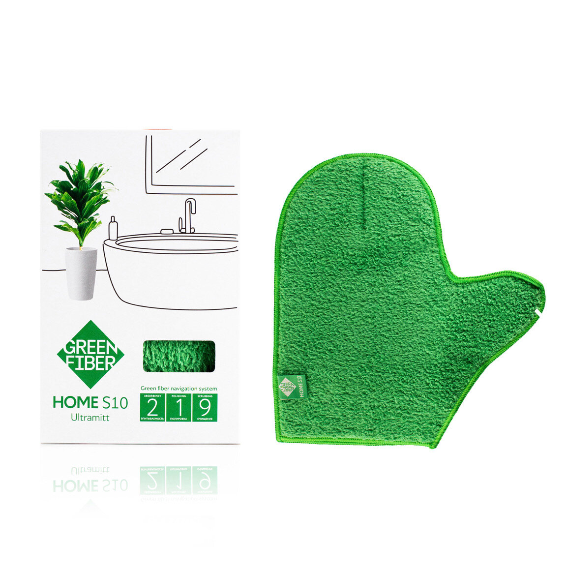 Варежка "Инволвер" для удаления стойких загрязнений, GreenWay, 23х21 см. Ворсовая варежка для генеральной уборки