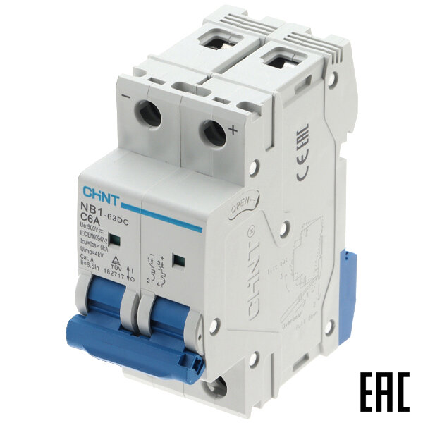 Автоматический выключатель C6А/2п/ 6кА на Din-рейку CHINT 182717 NB1-63DC