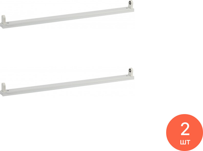 Cветильник настенно-потолочный ЭРА SPO-801-0-001-060 T8 G13, светодиодный, 2700К 9Вт IP20, Б0043771 / панель освещения (комплект из 2 шт)