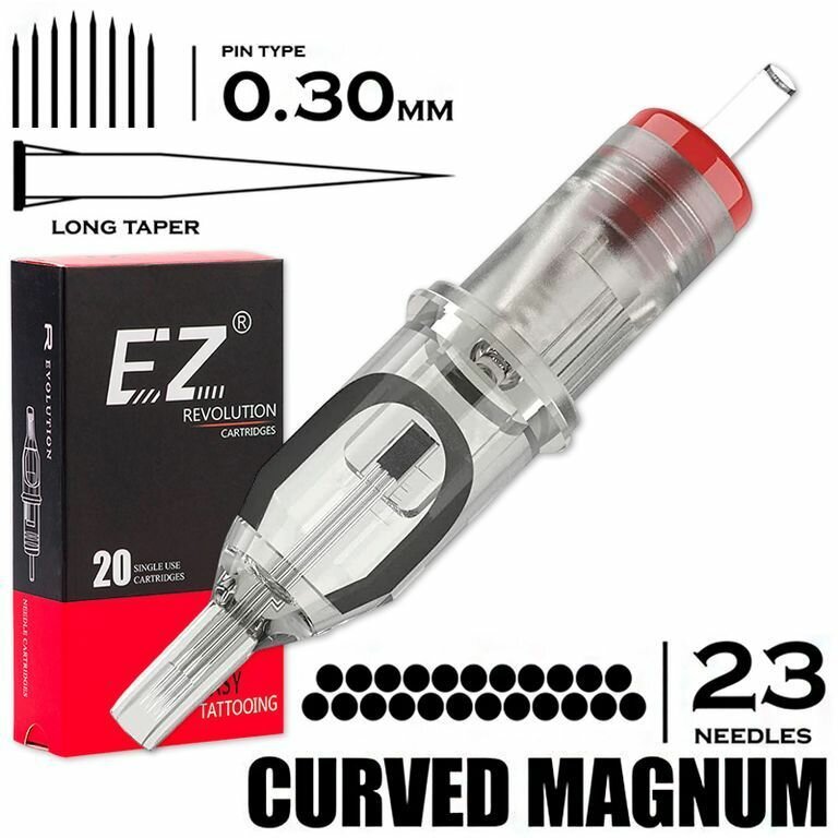 Тату картриджи Ez Revolution 30/1023 CMLT Curved Magnum (20 шт/уп)