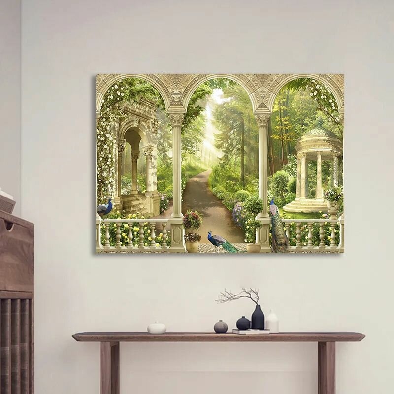 Картина "Райский Пейзаж", 60x80 см, на деревянном подрамнике