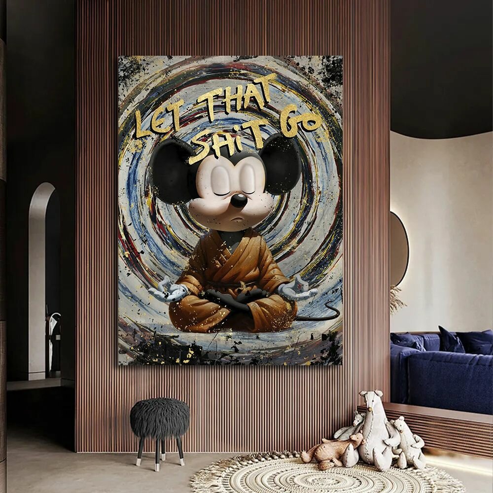 Картина "Микки Маус" от ВсеКартиныТут, на подрамнике, холт, дерево