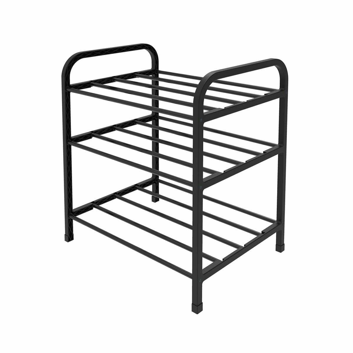 Этажерка для обуви Ника ЭТЭ1, 3 полки, 44 x 50 x 33 см, черный