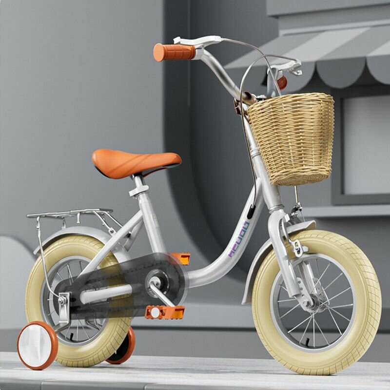 Детский велосипед ZT-X909HH 14 дюймов для девочек с рамой из высокоуглеродистой стали, серый