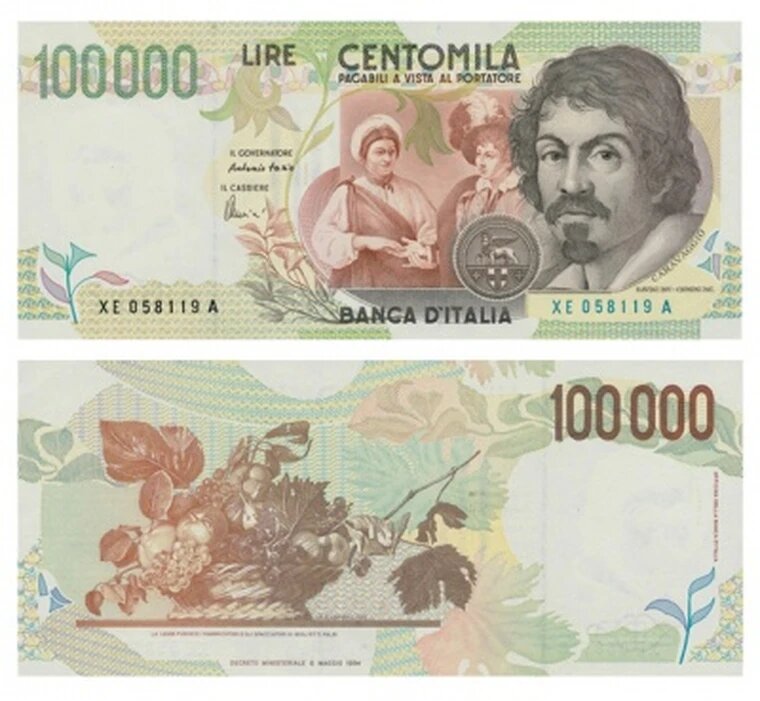 100000 лир 1994 Италия, сувенирная копия, банкноты и купюры редкие коллекционные