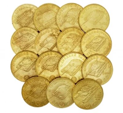 Набор монет Средний танк 100 рублей 1945 СССР бронза сувенирная копия монеты, нумизматика, деньги для коллекции