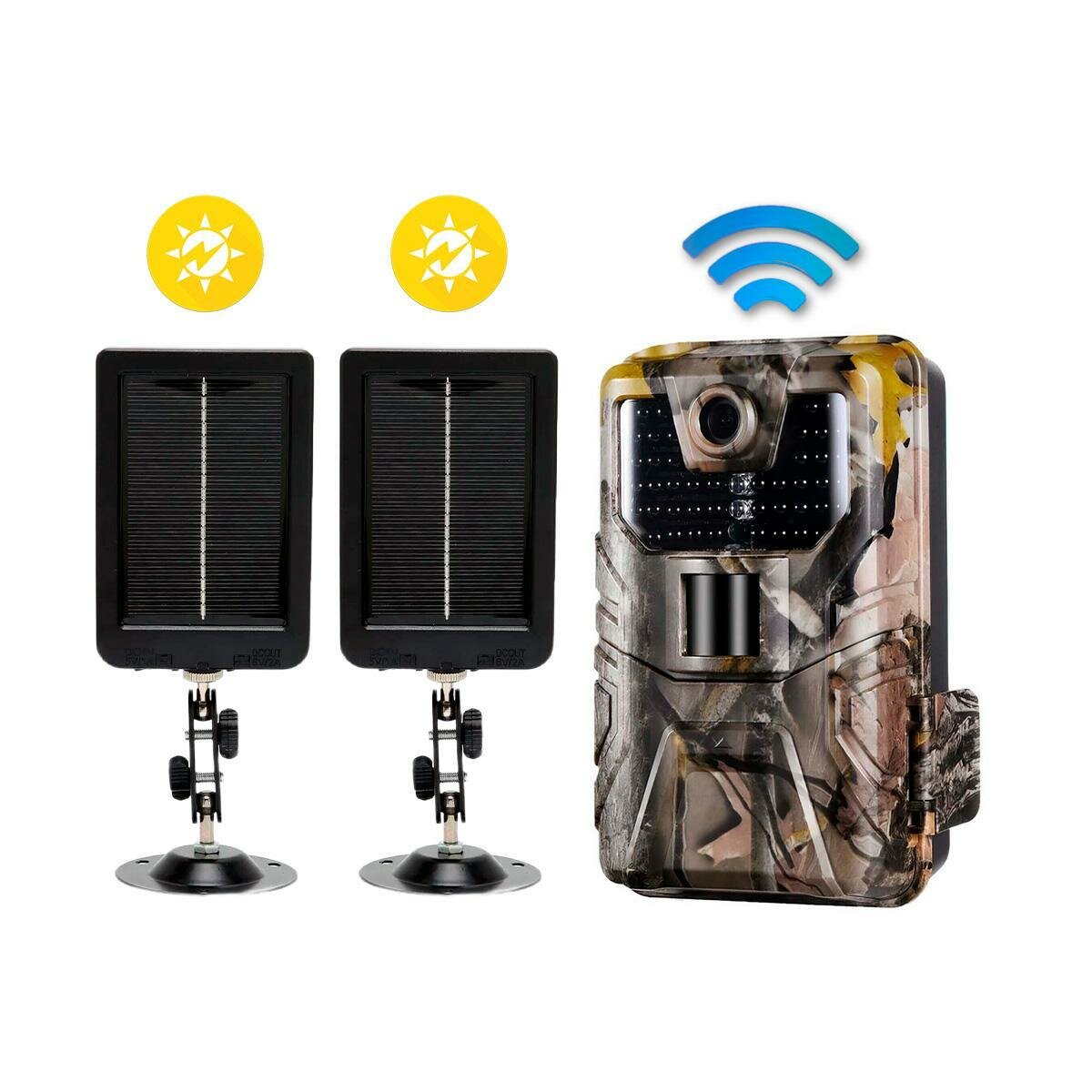 Wi-Fi 4К фотоловушка для охоты с двумя уличными солнечными батареями Филин-WiFi-900 ПРОФ (Рус) (K5761RU) и «SP-06»