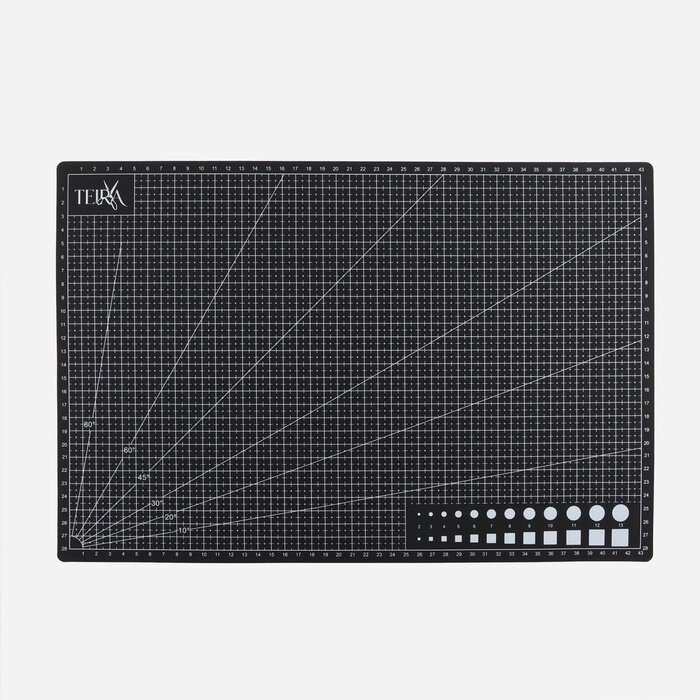 Мат для резки TEIRA, пятислойный, 30×45 см, А3, чёрный