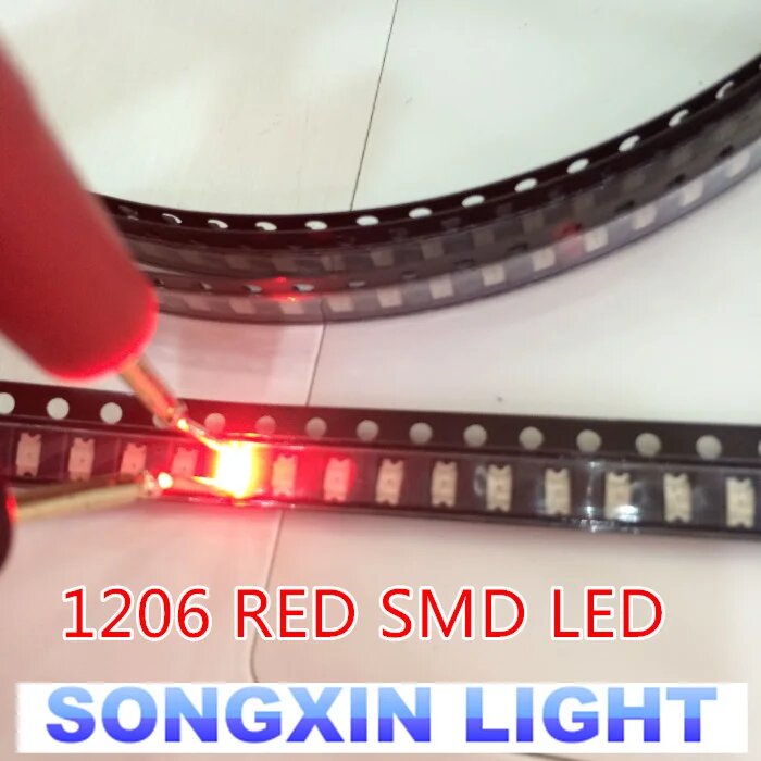 1000 шт. 1206 красный свет светодиод SMD LED 3216 диоды SMD 1206 светодиод 620-625NM 100-120MCD 2,0-2,6 В 3,2*1,6