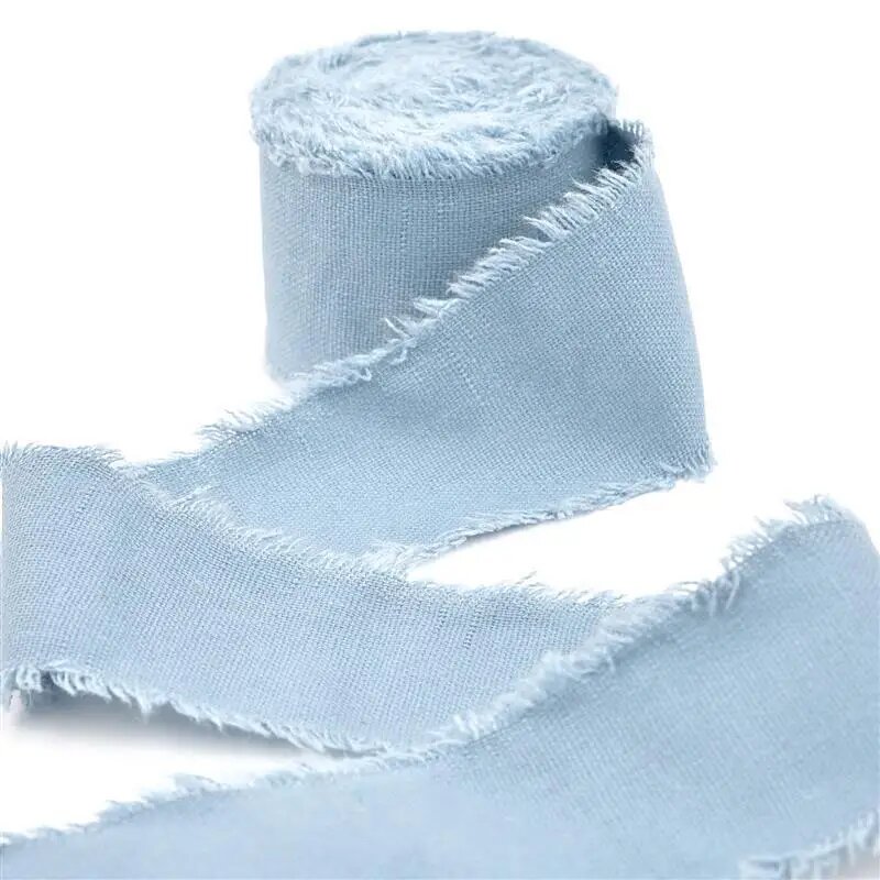 Хлопковая льняная лента 4 см х 5 м Голубой, 09