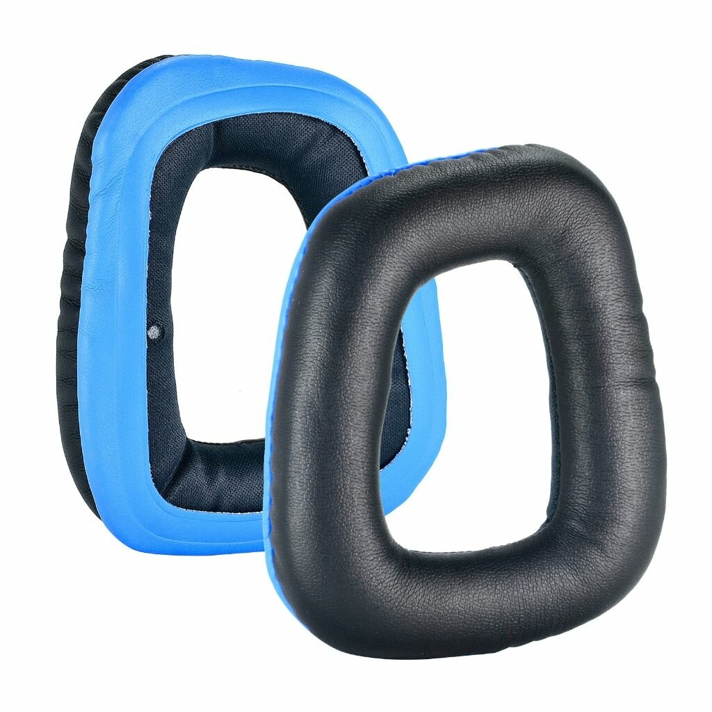 Подходит для накладок наушников Logitech G35 G930 G430 F450 - черно-синие PU, 1 пара