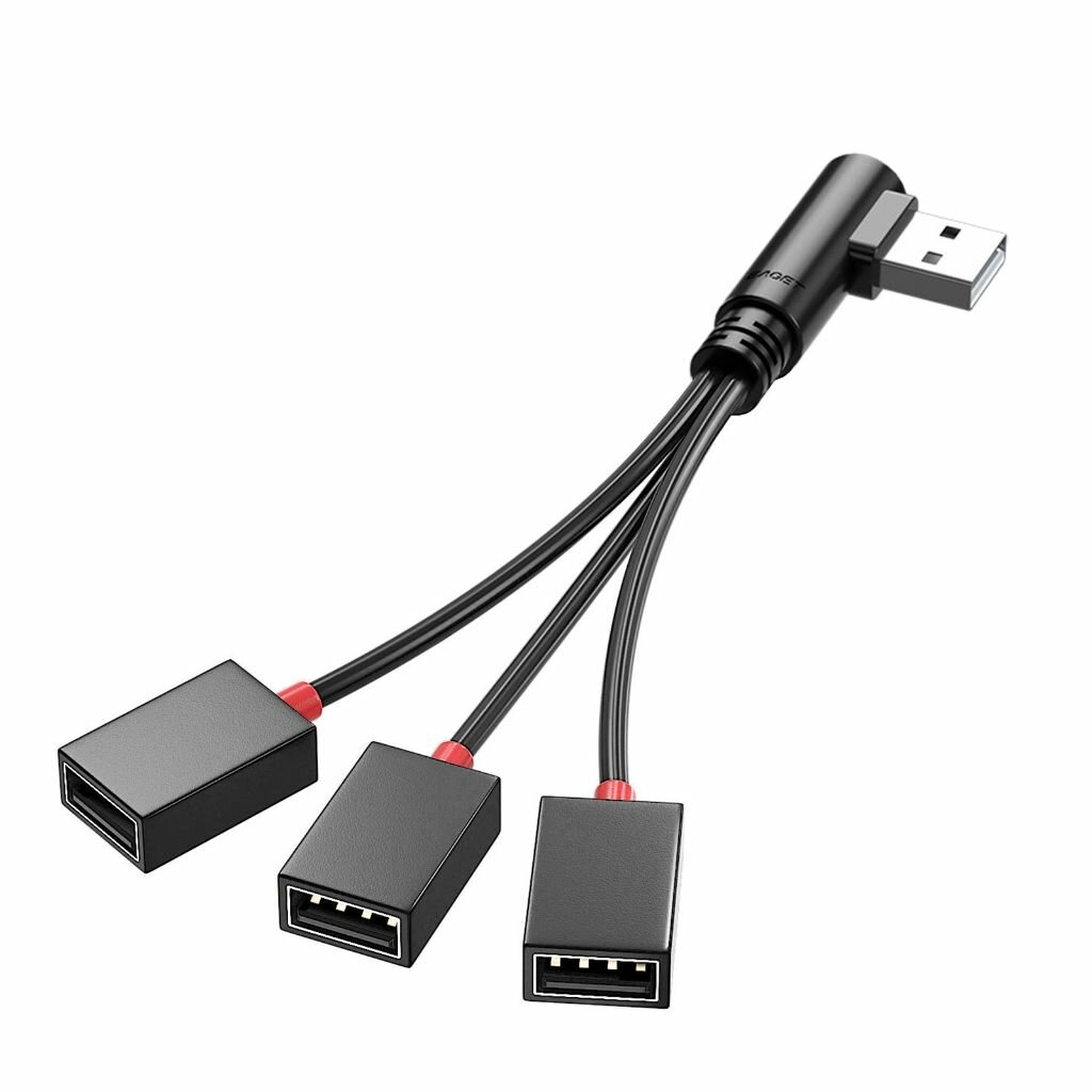 USB-концентратор,1 шт) Один к трем USB разветвитель только для зарядки - правый угол