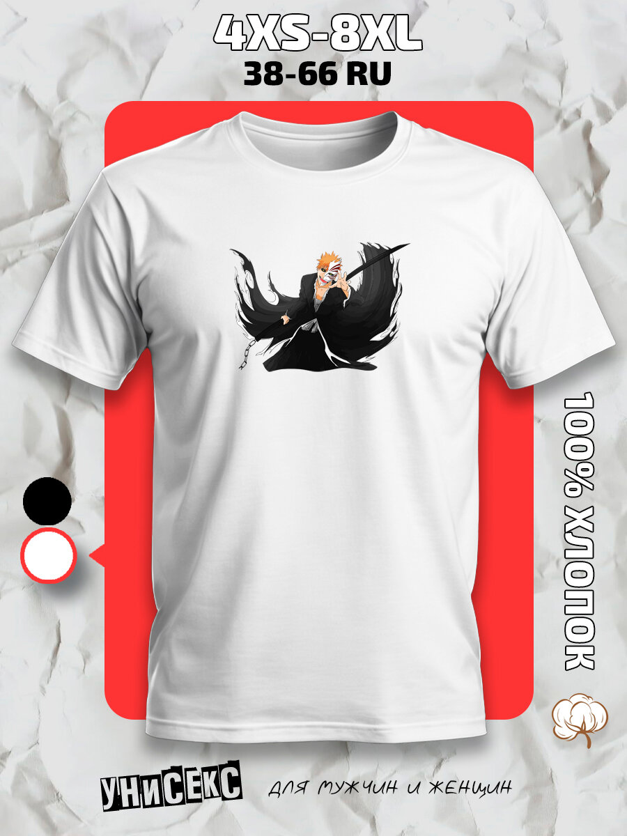 Футболка с принтом Блич Ичиго Куросаки