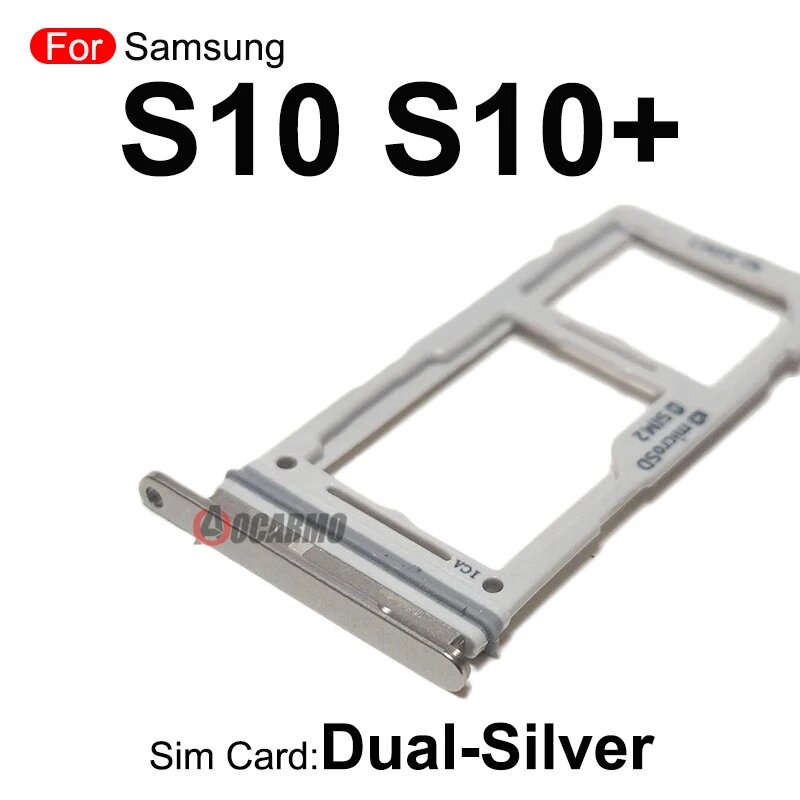 Лоток SIM-карт Samsung Galaxy S10/S10+ Dual-Silver
