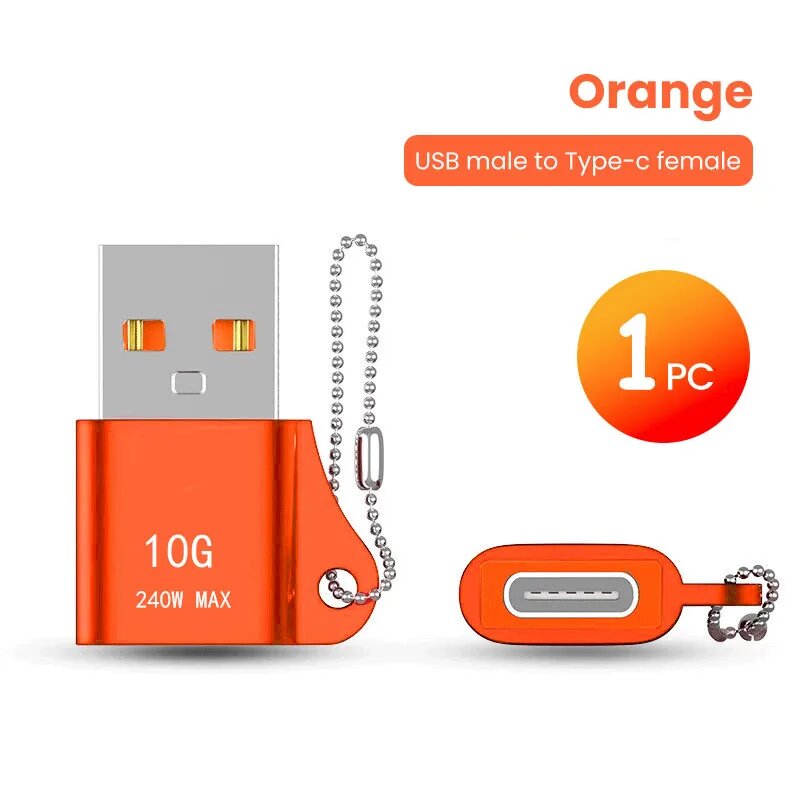 Адаптер USB Type-C на USB 3.1, оранжевый