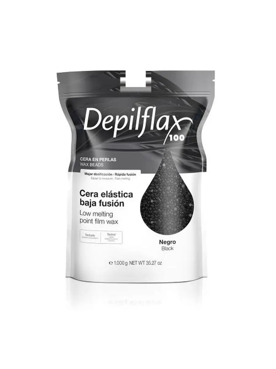 Пленочный воск в гранулах Depilflax 100 Black Film Wax, черный, 1000 гр
