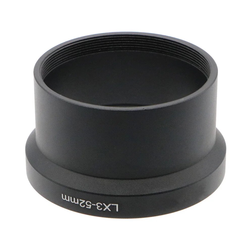 52-миллиметровый металлический адаптер для объектива с зумом для камеры Panasonic LX3 LX-3, черный