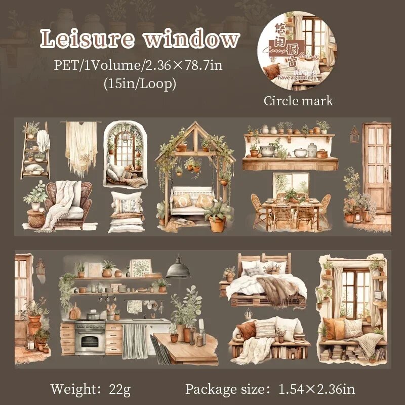 Винтажные сцены Leisure window, Color: JD-SHDJL-01