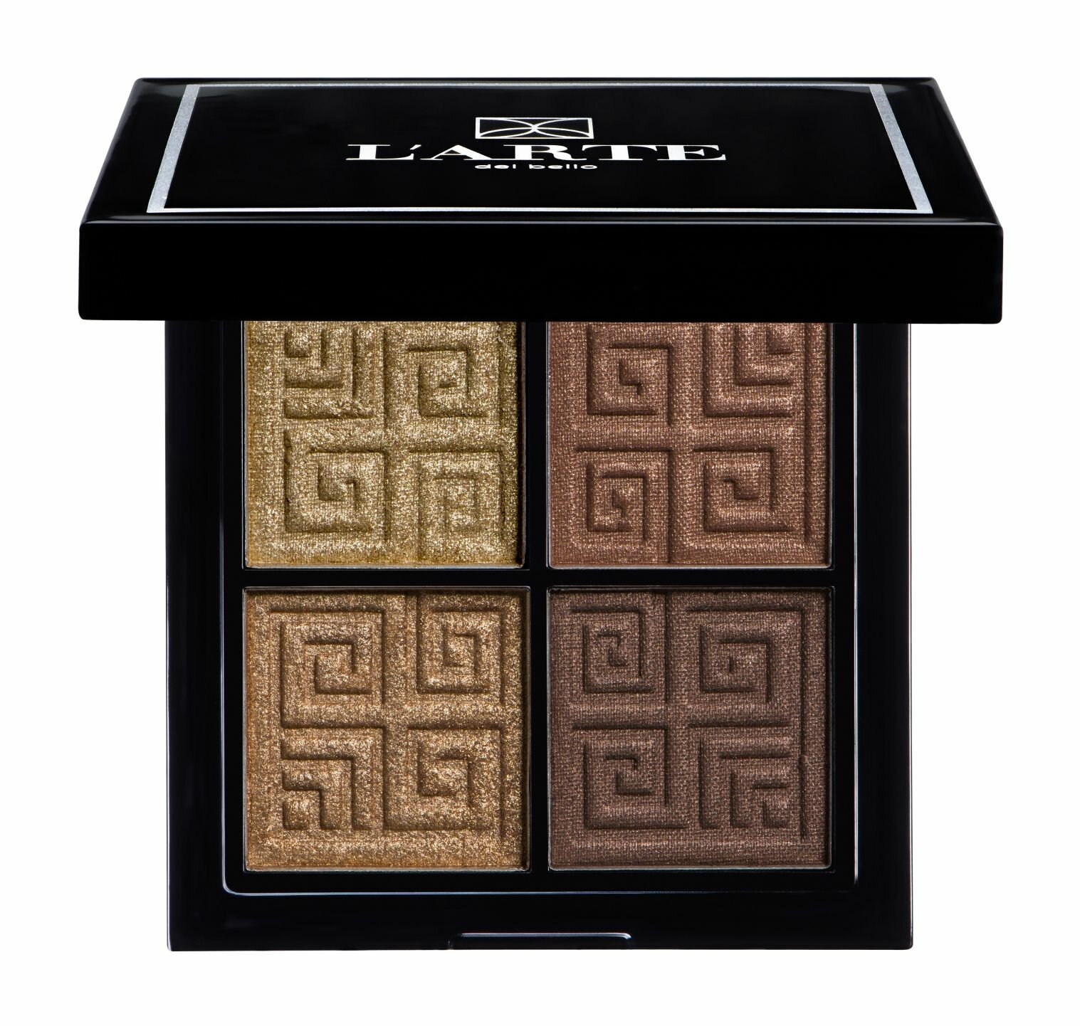 L'ARTE DEL BELLO Палетка теней Quadro Eleganto, 8 г, 05 golden dream (золотая)