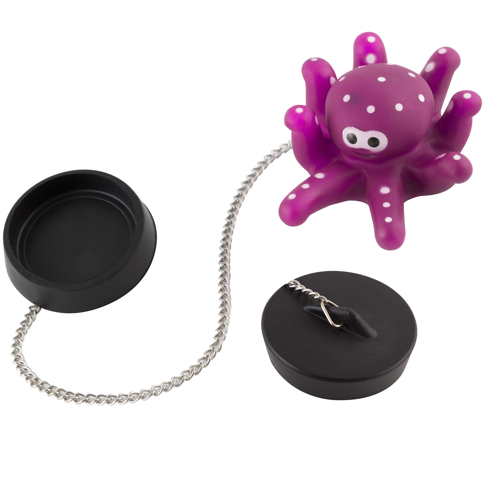 Пробка для ванной с игрушкой Осьминожка, "Рыжий Кот", диаметр слива 40 мм