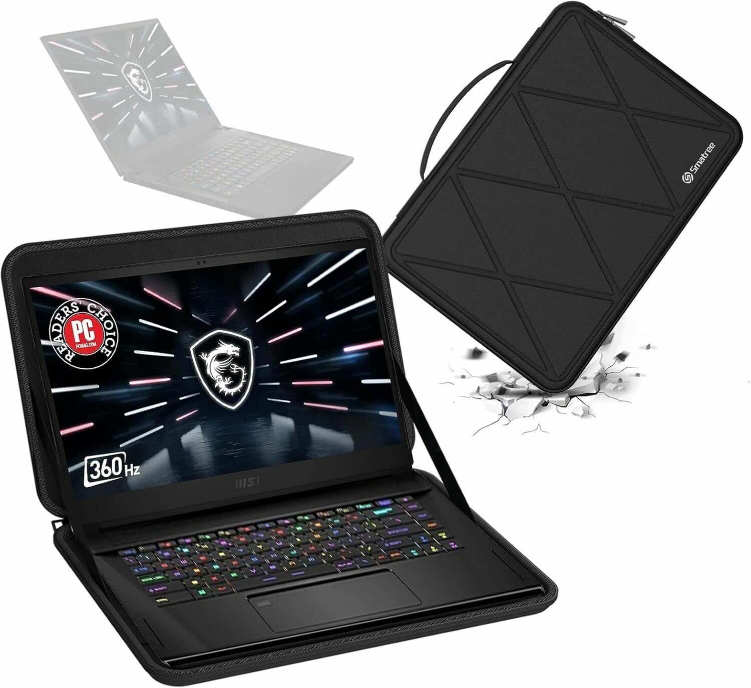 Защитный чехол Smatree Hard EVA, совместимый с 15,6-дюймовым ноутбуком MSI Stealth GS66/GS66 Stealth Series, противоударная сумка для ноутбука
