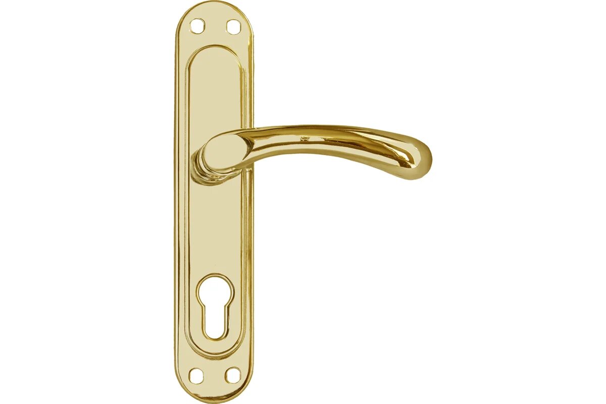 Дверная ручка на планке СК под цилиндр в золоте 217-72 G с глянцевым покрытием