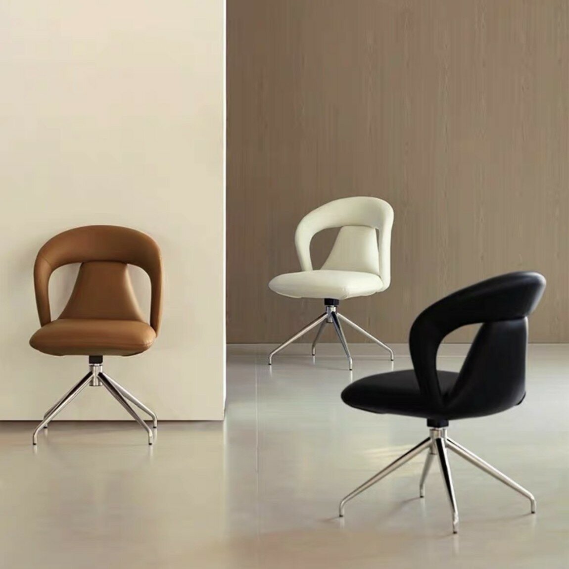 Стул в коже Agen (Белый)