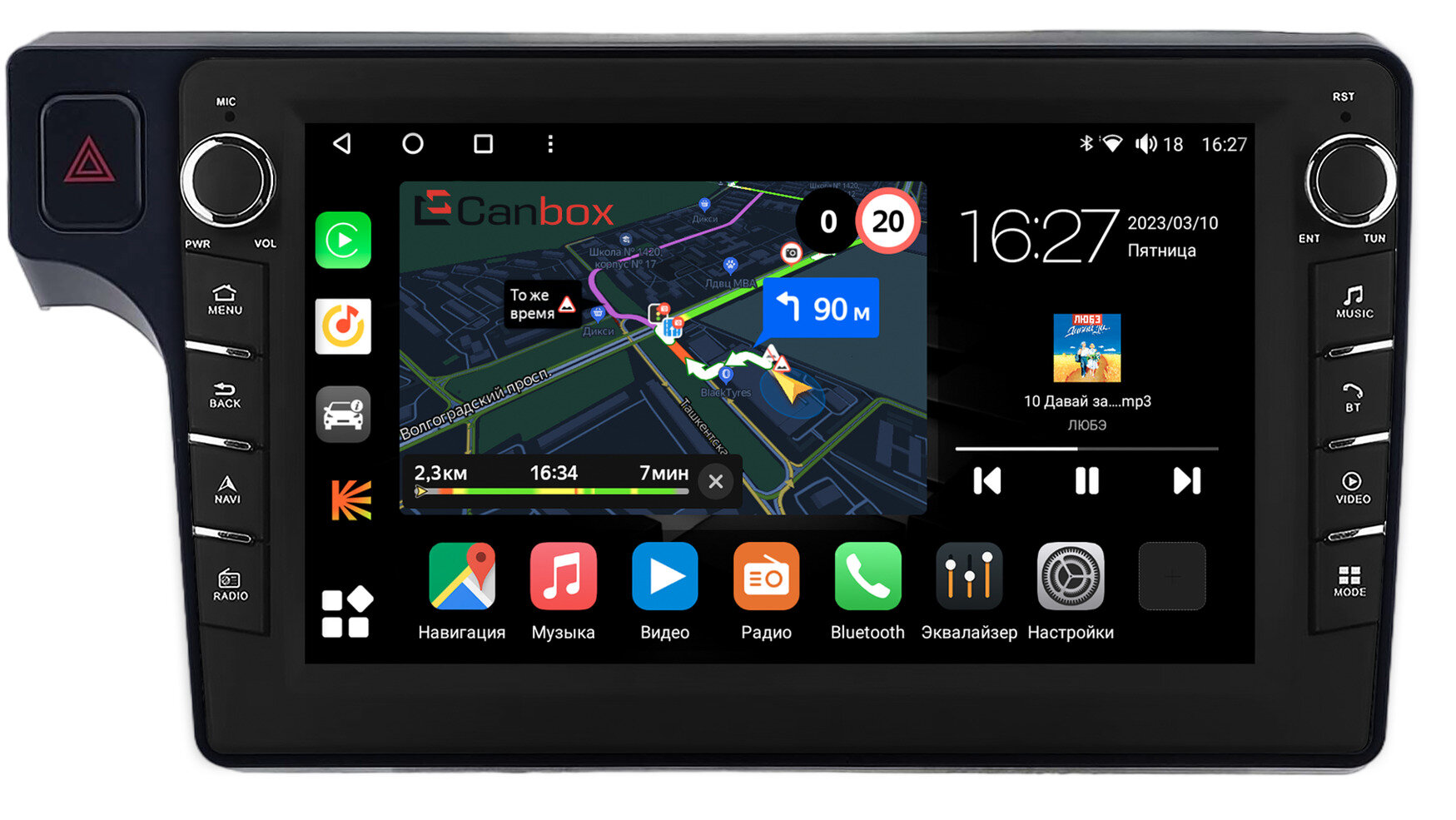 Штатная магнитола Lada (Самара) ВАЗ 2113, ВАЗ 2114, ВАЗ 2115 1997-2013 Canbox M-Line 7831-9-2244 Android 10 (4G-SIM, 2/32, DSP, IPS) С крутилками